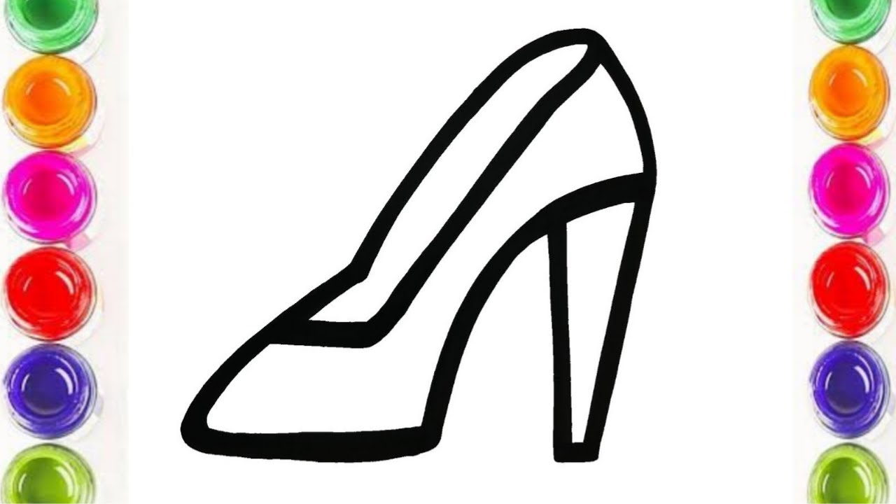 Girls High Heel 👠 Shoe drawing for Kids*Cute High Heels drawing ...