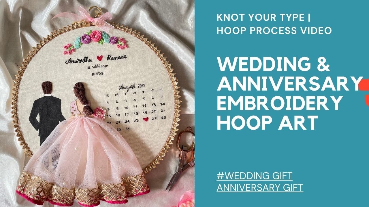 Handmade Embroidery Hoop Art |Wedding Hoop Process ️ | Wedding Gift ...