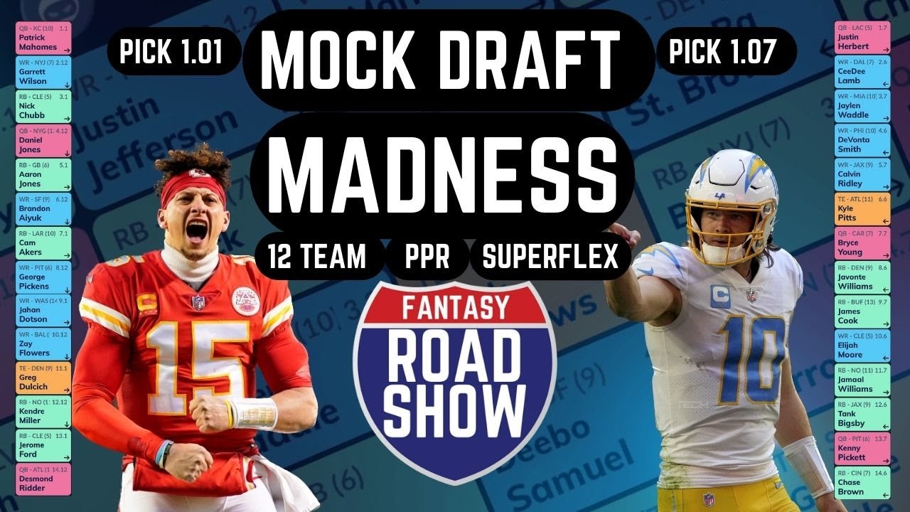 Fantasy Football 12 Team PPR Superflex Mock Draft - YouTube