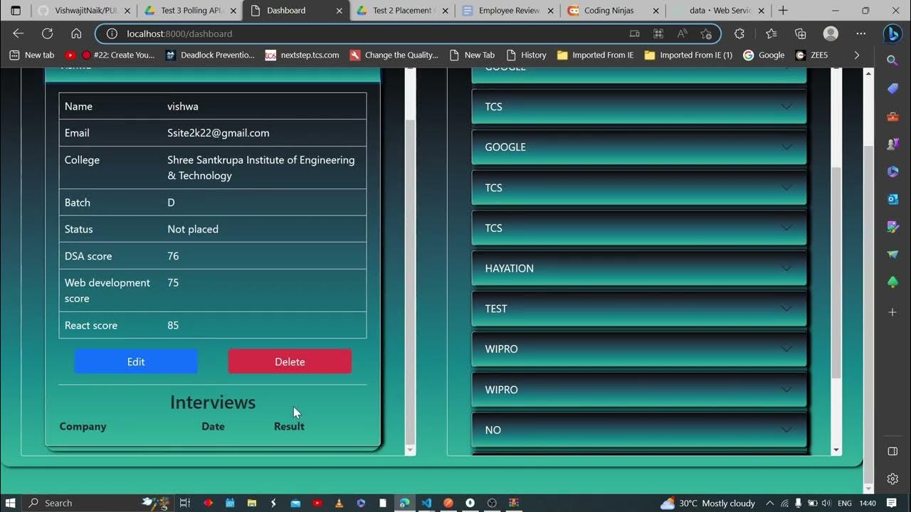 Placement Cell Backend Project Using Node Js Youtube