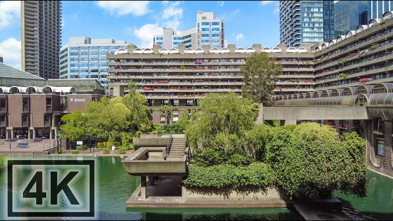 London's Barbican Centre Walking Tour | Summer 🌞 2021 | 4K 3D Sound 🎧 ...