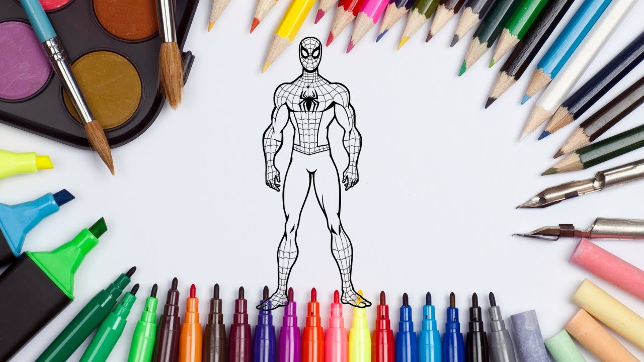 How to draw a Spider-Man | Spider-Man Coloring Pages | Drawing and ...
