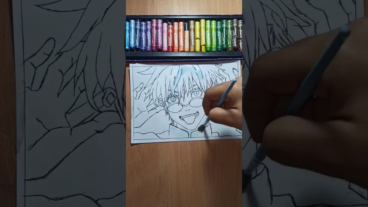 Drawing Letter " G " - Satoru Gojo 🧿 || stained art #jujutsukaisen # ...