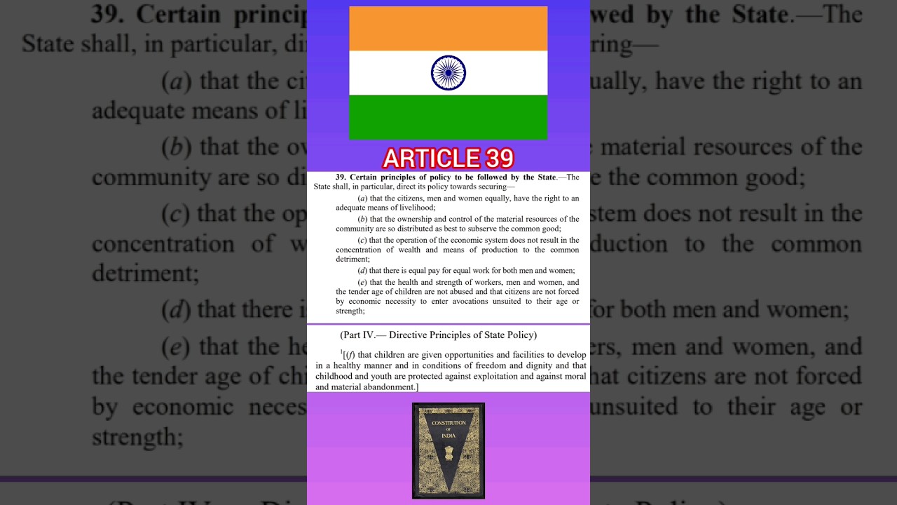 ARTICLE 39 video-1 INDIAN CONSTITUTION|#samvidhan #constitutionindia # ...
