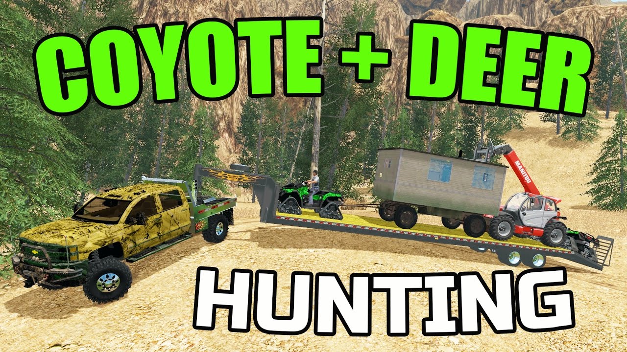 FARMING SIMULATOR 2017 | HUNTING | COYOTE + DEER | CAMO DURAMAX - YouTube