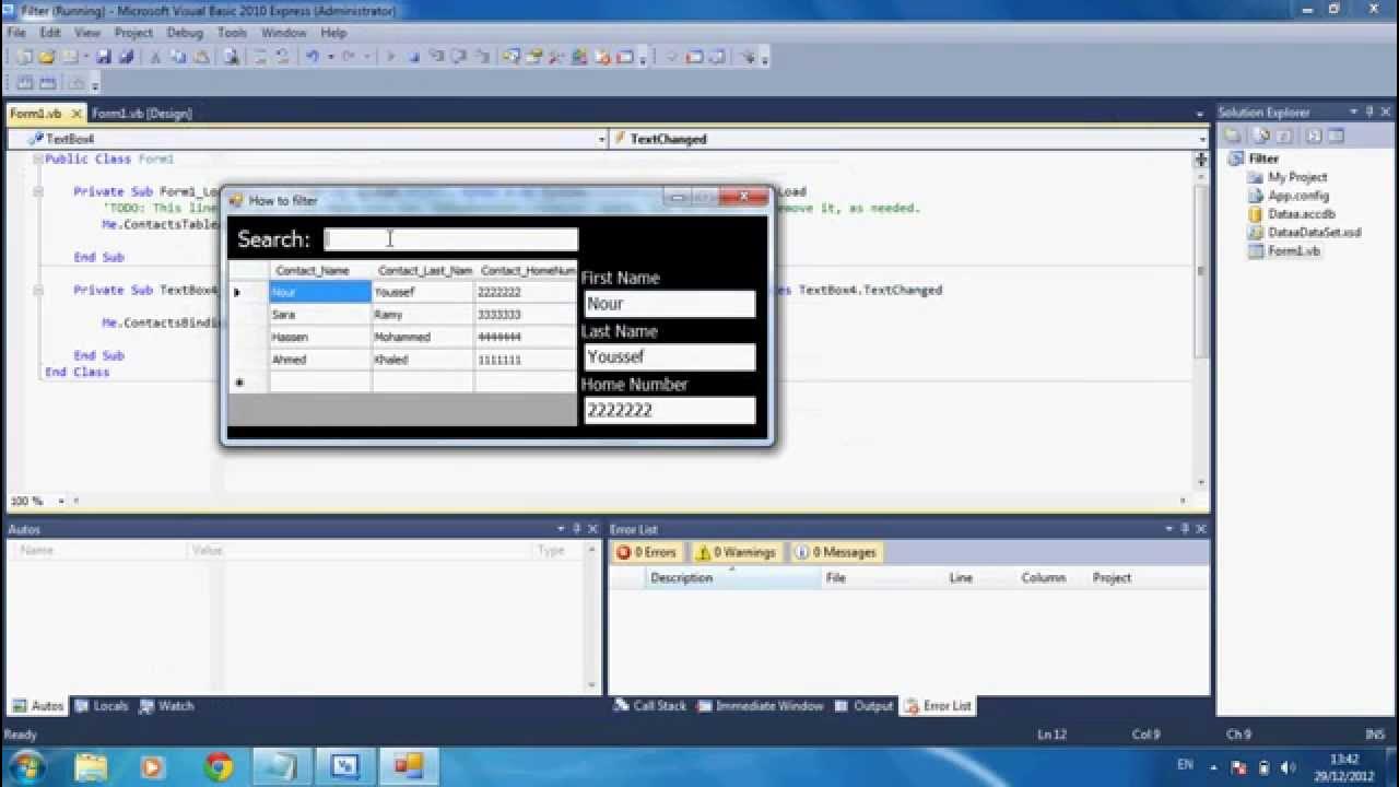 Filter search in Access database using Visual basic .Net - YouTube
