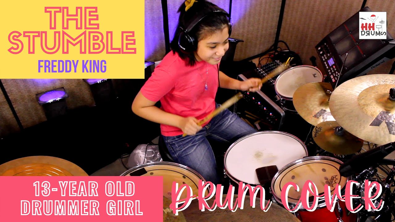 The Stumble - Freddy King - Hailey 13 yrs Old - Drum Cover - YouTube