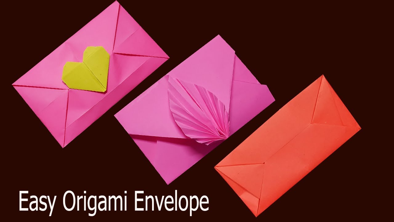 3 Easy Origami Envelopes Diy - How to fold Paper Envelopes Letter fold Tutorial step by step ...