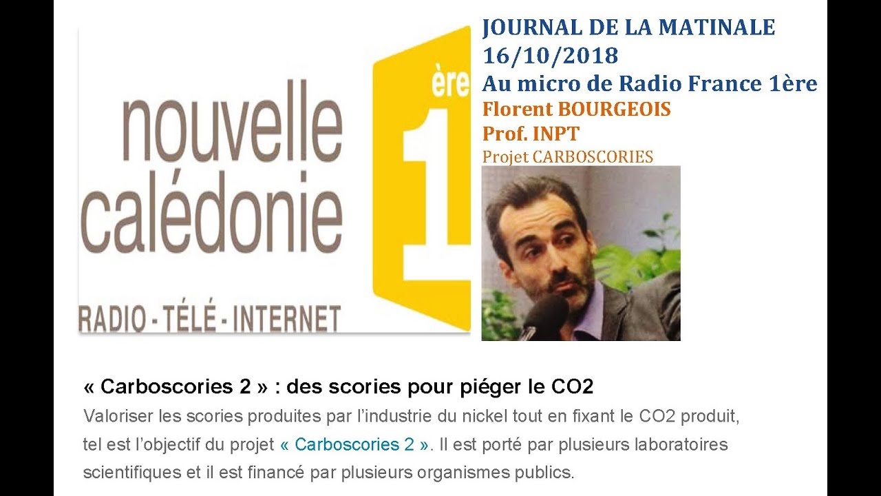 16102018 RADIO NC1ERE Florent BOURGEOIS projet CNRT CARBOSCORIES - YouTube