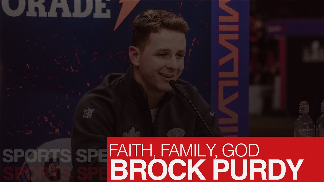 49ers QB Brock Purdy at Super Bowl Opening Night talking faith in ...