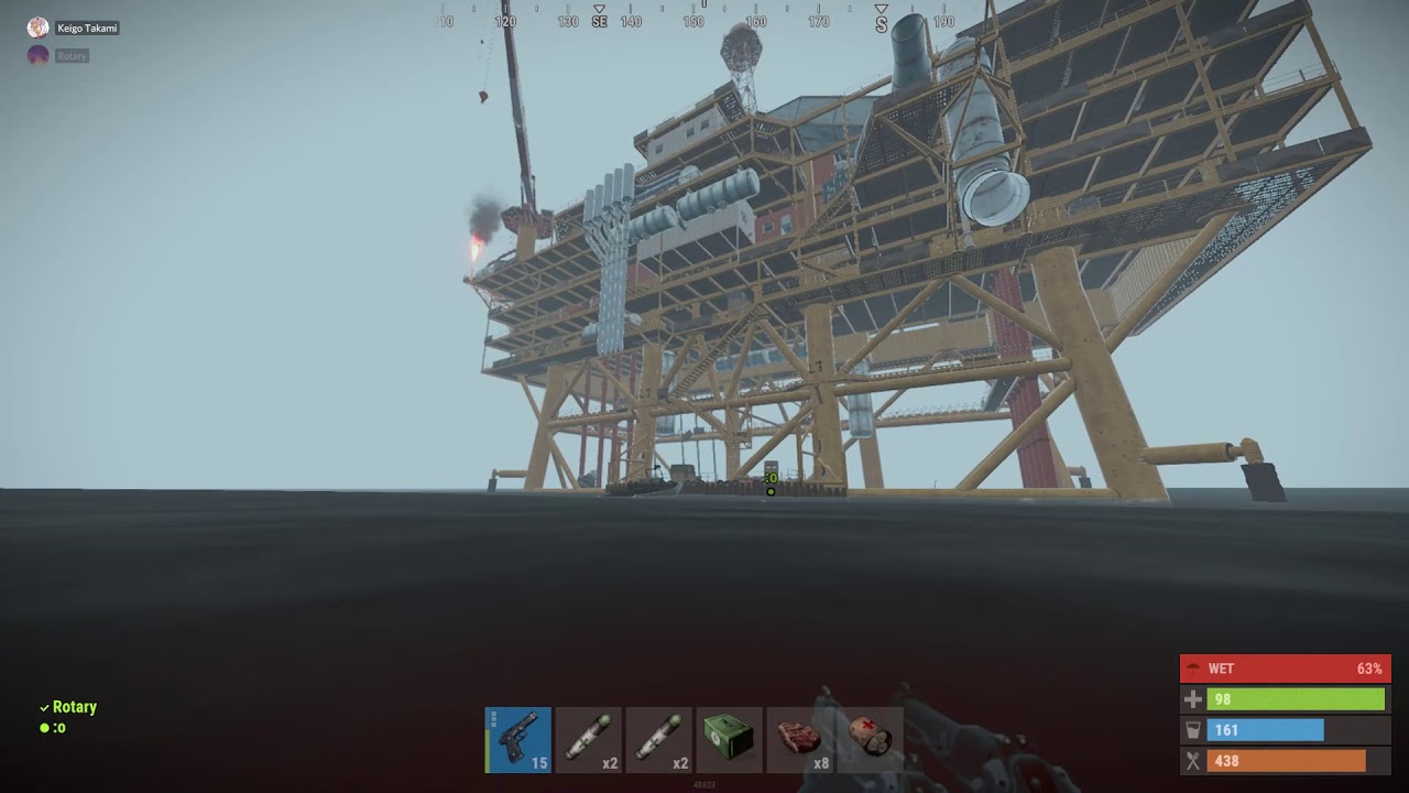 Swimming To Large Oil Rig - YouTube