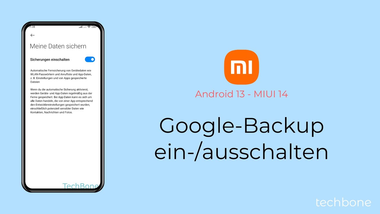 Google-Backup einschalten oder ausschalten - Xiaomi [Android 13 - MIUI ...
