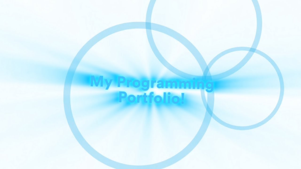 My Programming Portfolio - YouTube
