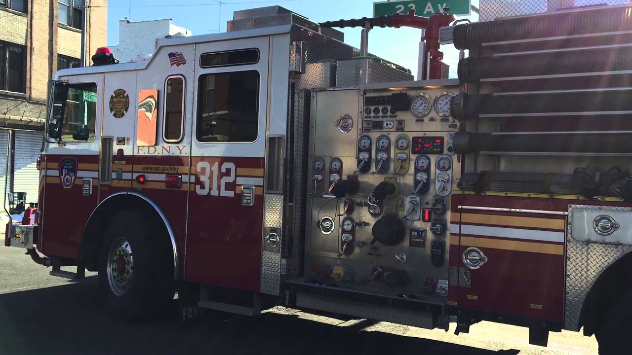 BRAND NEW FDNY KME ENGINE 312 TAKING UP ON 23RD AVE. IN DITMARS ...
