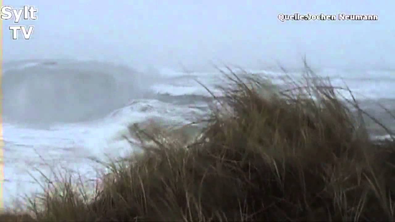 Sturmflut auf Sylt zerstört Dünen Nordsee - YouTube