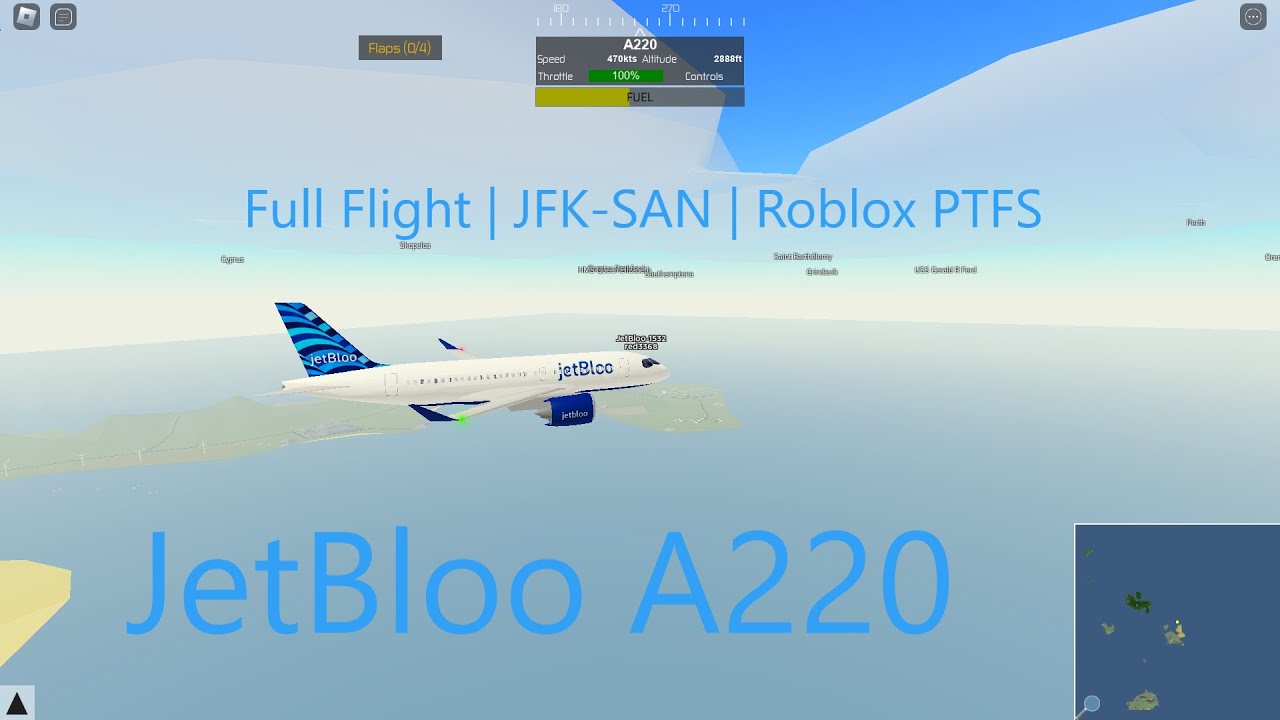 Full Flight | JFK-SAN | JetBloo Flight 1532 Airbus A220 | PTFS | Roblox ...
