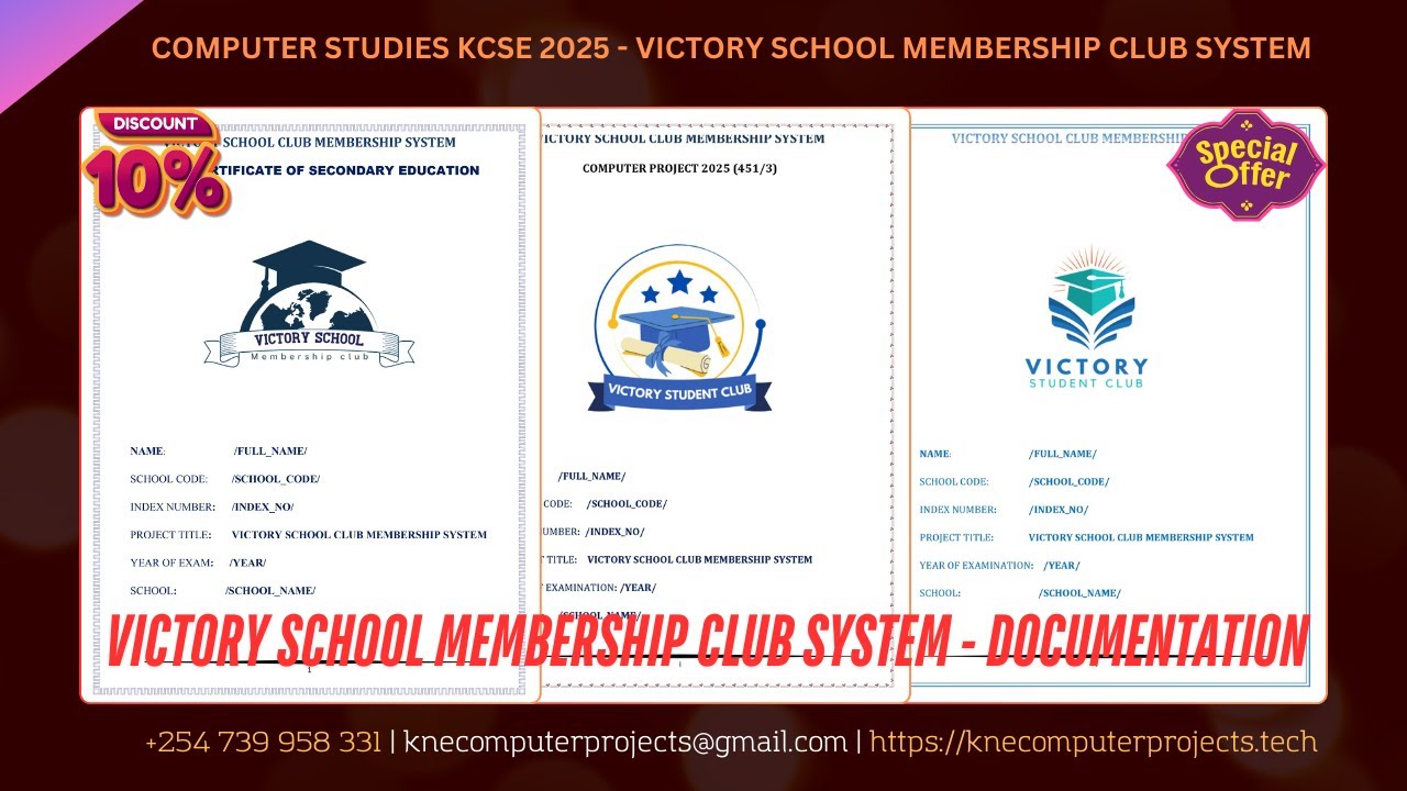 VICTORY SCHOOL MEMBERSHIP CLUB SYSTEM - KCSE 2025 - DOCUMENTATION - YouTube