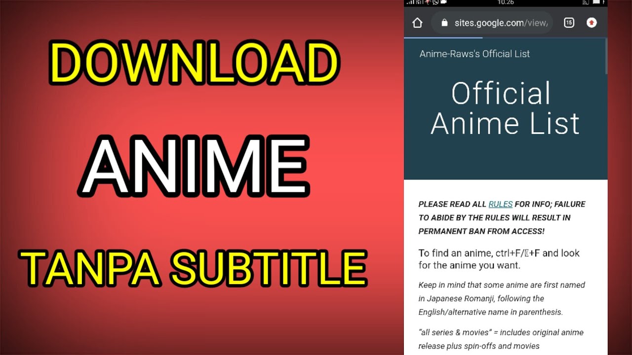 Cara Download Anime Tanpa Subtitle || Terbaru - YouTube