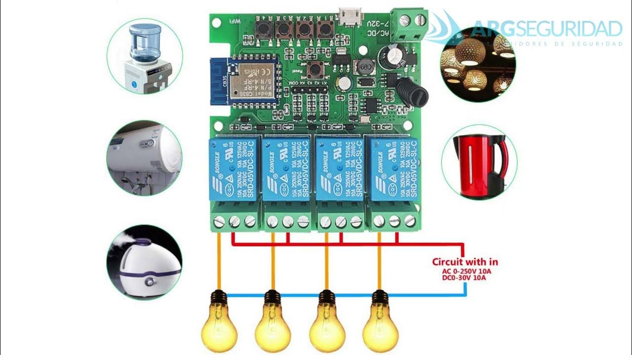 Placa relé wifi-Receptor universal-Automatismo y domótica- ZUDSEC ZDR ...