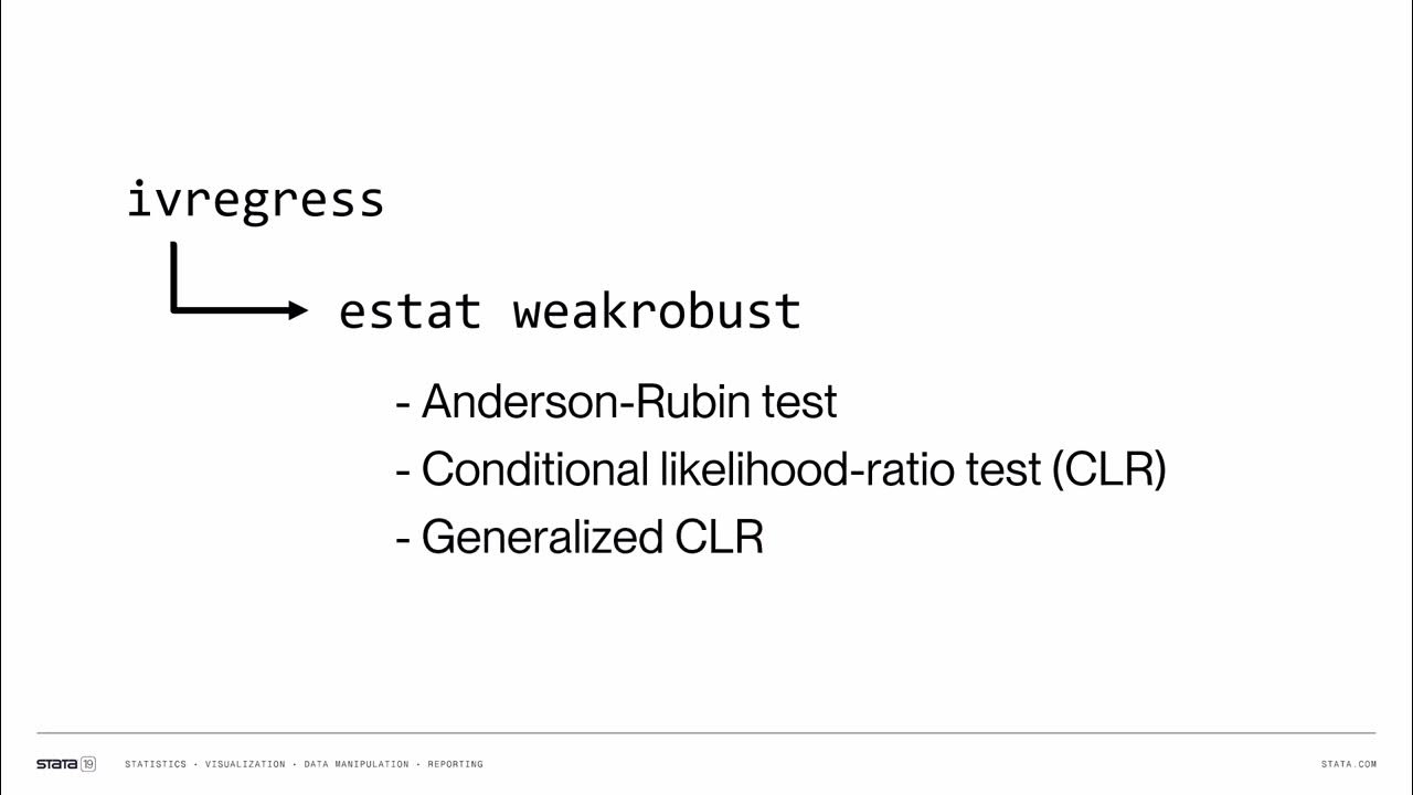 New in Stata 19: Inference robust to weak instruments - YouTube