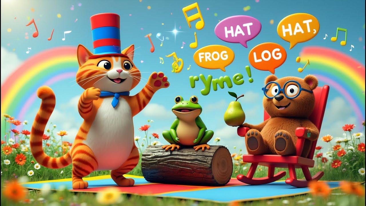 Time to Rhyme! 🎵 Fun Rhyming Song for Kids | 3D Cartoon Music Video ...