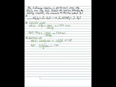 Example of a Limiting Reactant Calculation - YouTube