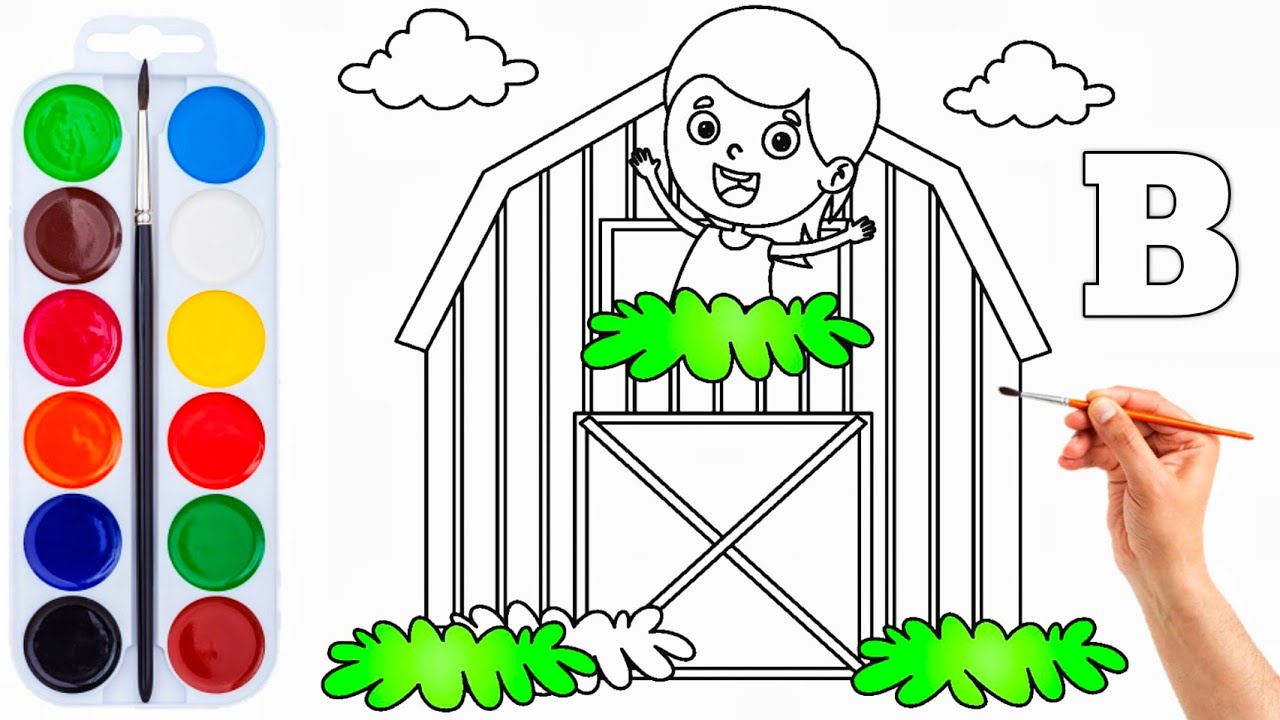 Kids Boy And House Drawing Video | B for Boy H for House | Kids Drawing ...