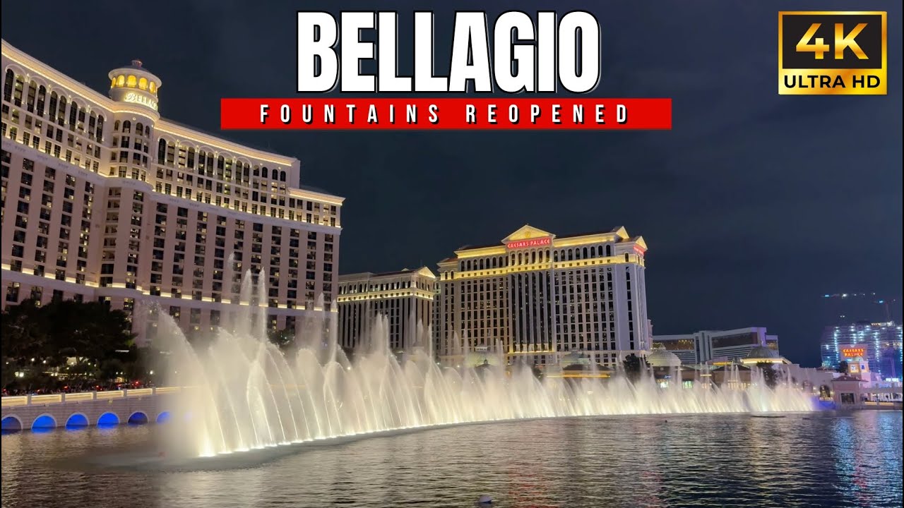 Bellagio Fountains Walk Reopened | Las Vegas Strip Walking Tour ...