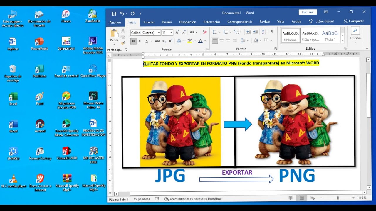 QUITAR FONDO Y EXPORTAR EN FORMATO PNG (Fondo transparente)Una imagen ...