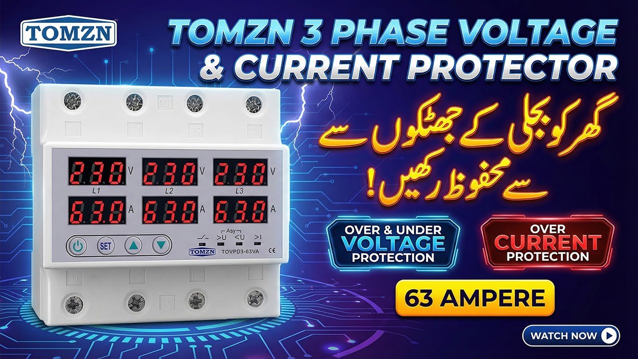 TOMZN 3 Phase Voltage Protector with Over & Under Voltage Protection ...