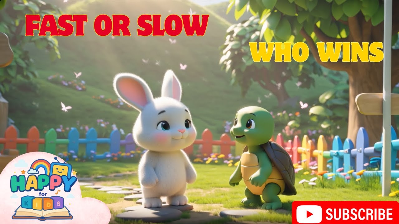 Fast & Slow Song for Kids | Turtle and Rabbit Story Rhyme | Moral Story ...