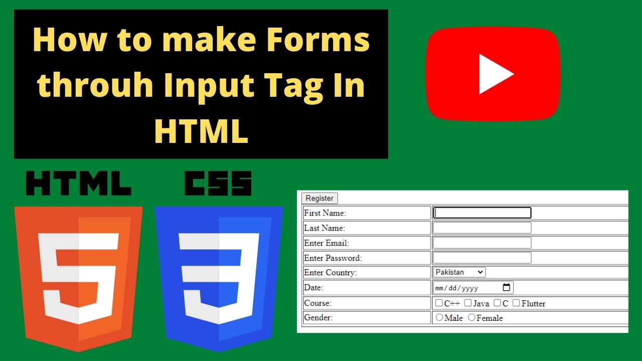 How to make Forms through Input Tag in HTML [Tutorial - 9] - YouTube