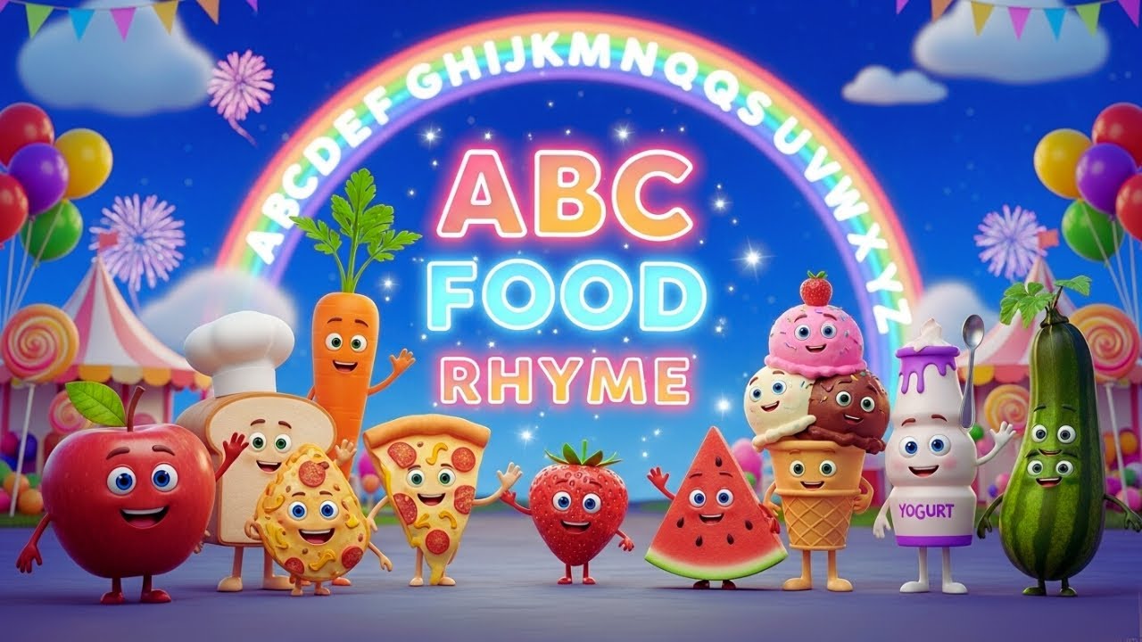 ABC Food Rhyme for Kids 🍎 | Fun Alphabet Song with Food Characters ...