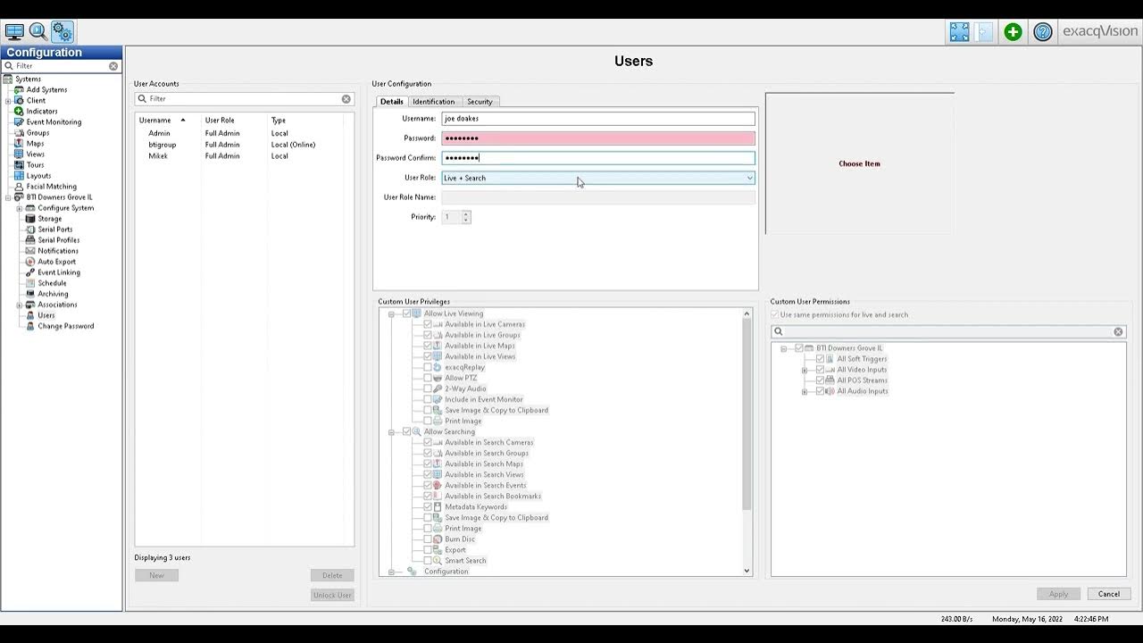 How to Add Users And Roles To Your exacqVision Client - YouTube