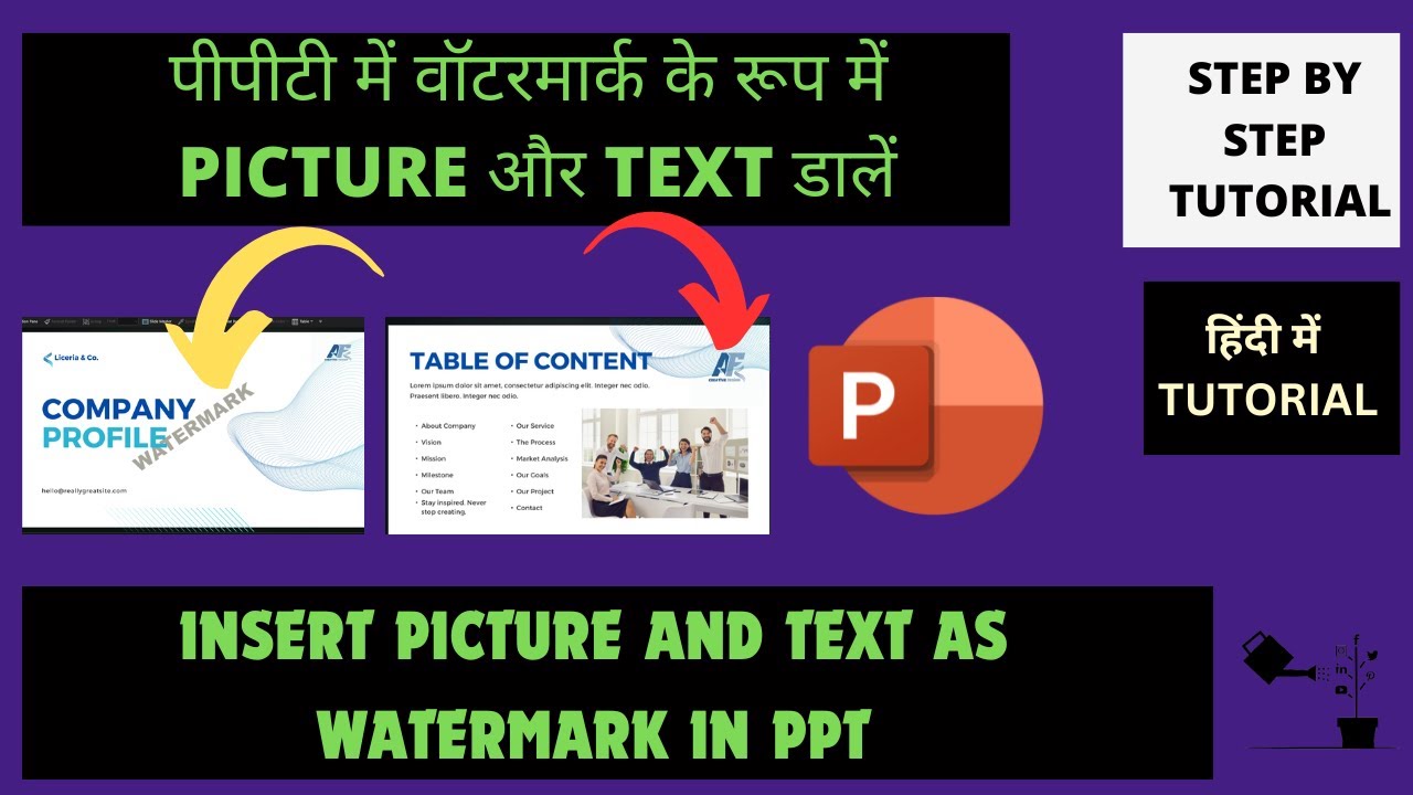How to add picture and text watermark on ppt| How to add picture ...