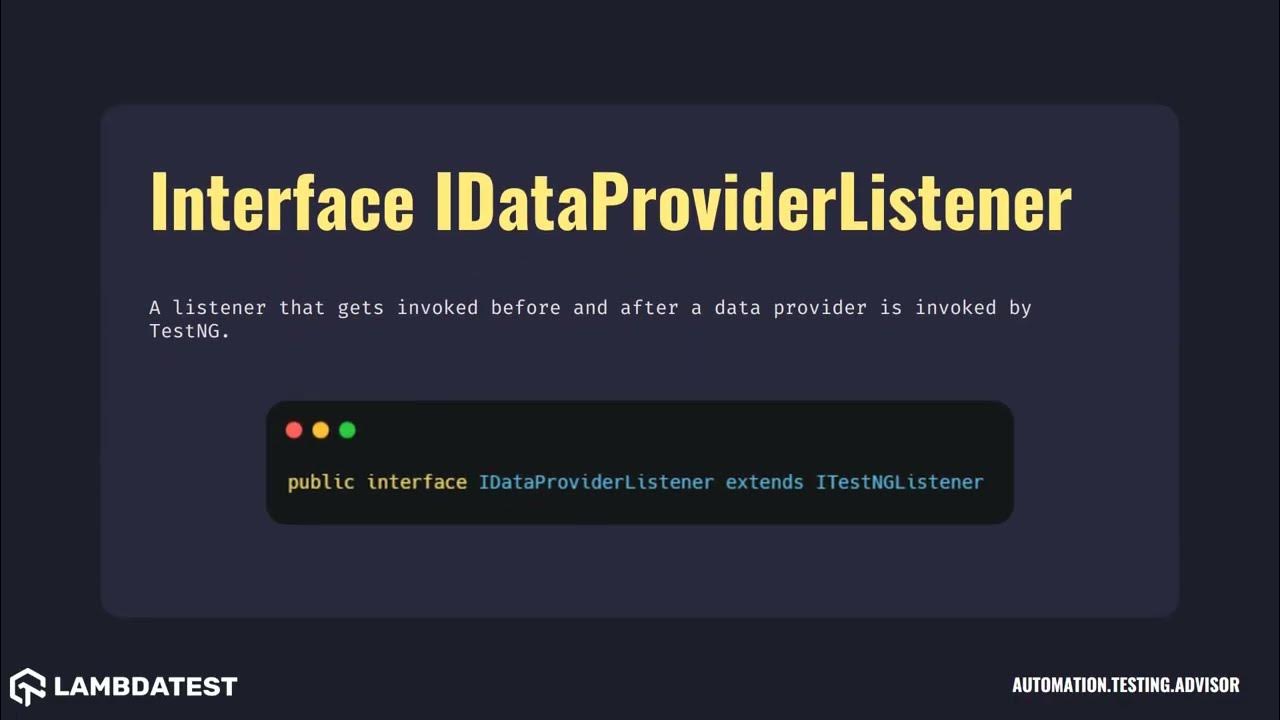 junit runner Interface IDataProviderListener with examples - YouTube