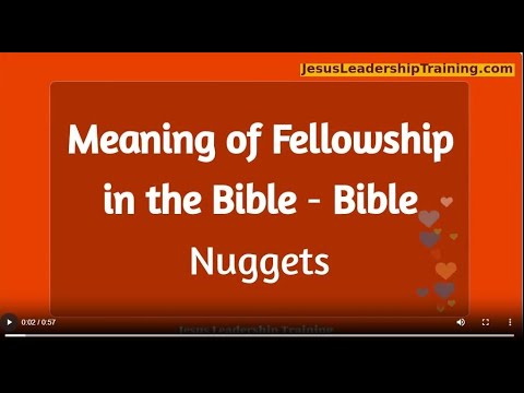 Bible Definition of Fellowship - YouTube