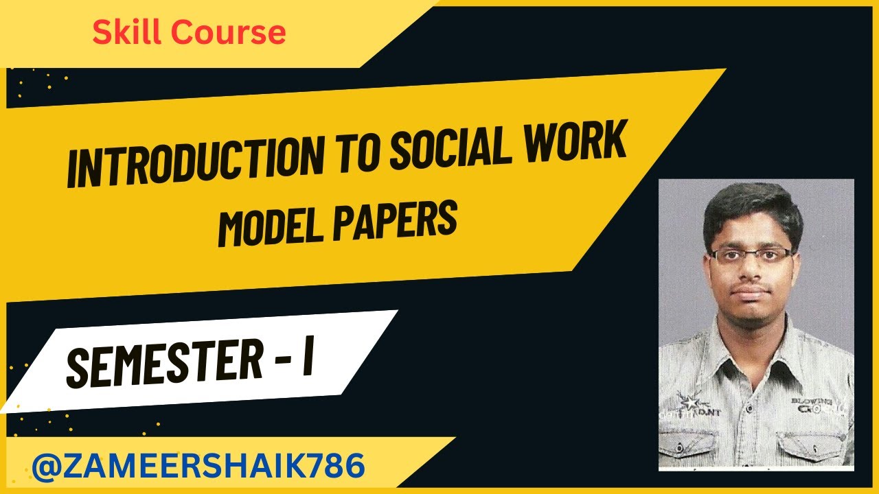 B.A/ B.Com/ B.Sc / BCA/ BBA Degree Semester - I - MDC - Introduction to Social Work - Model ...