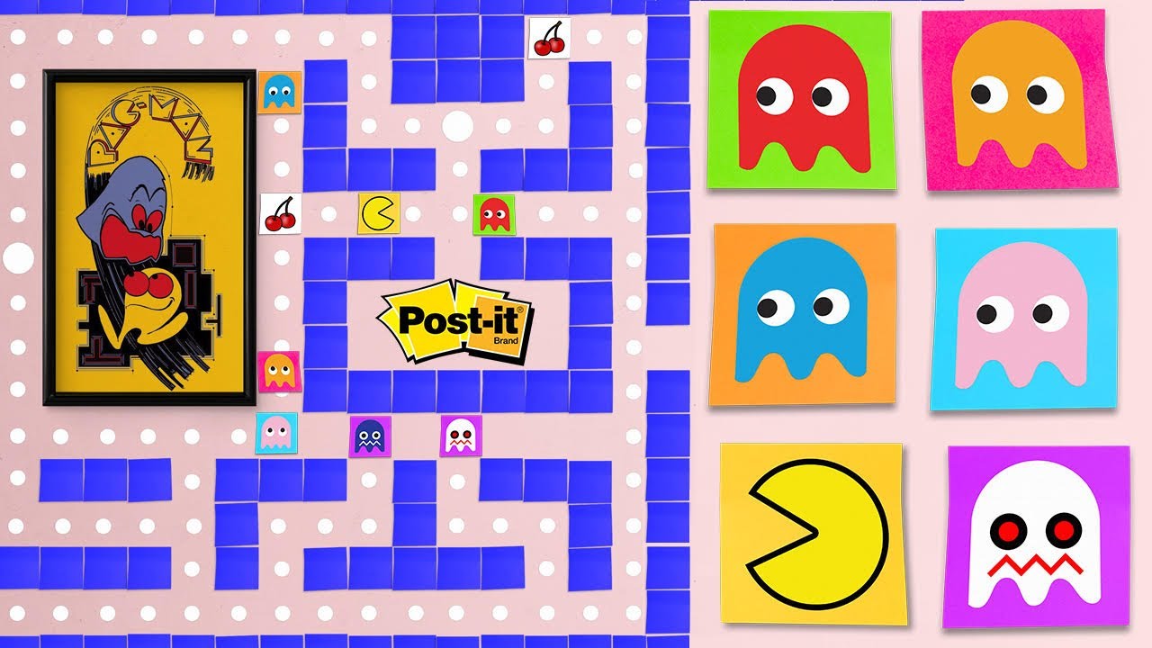 Pacman Gameplay Post It Movie Pac-Man Stop Motion - YouTube