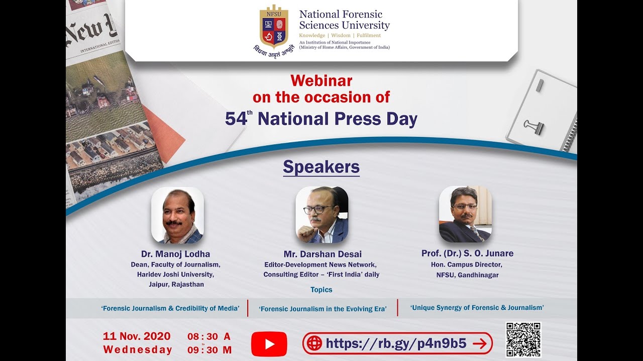 Webinar on the occasion of the 54th National Press Day || Forensic ...
