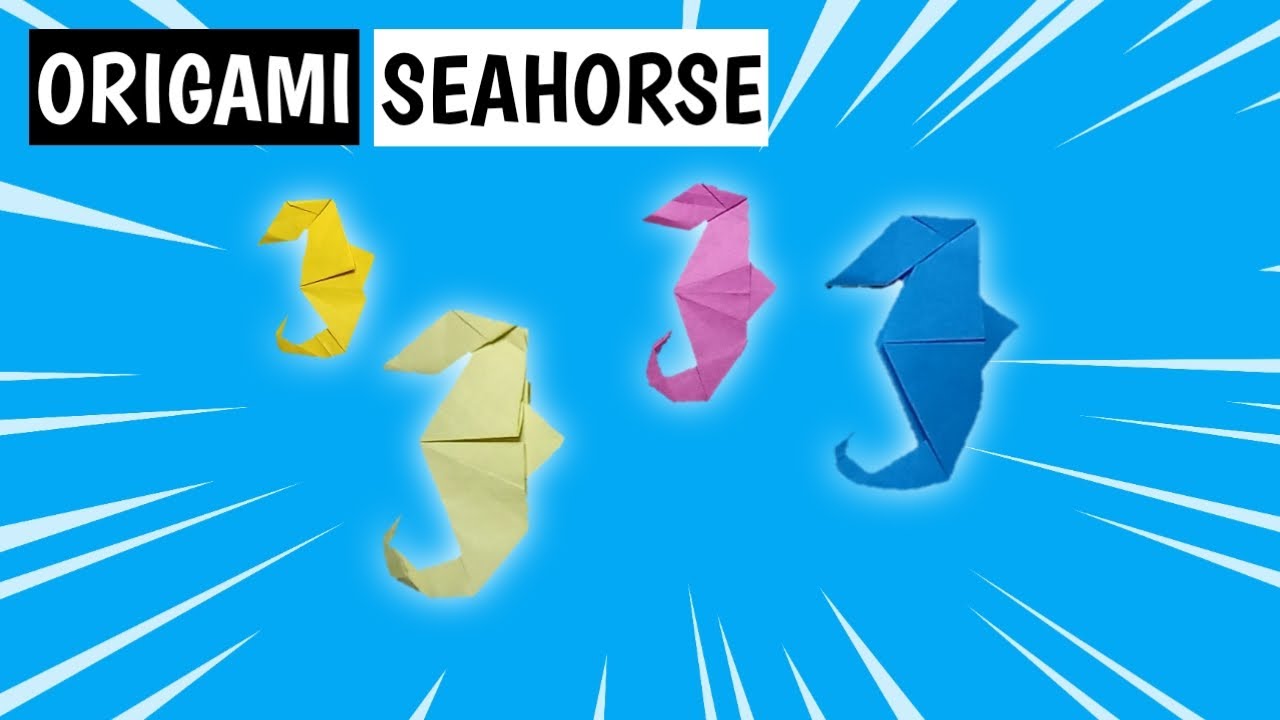 origami seahorse easy - how to make a paper seahorse - YouTube