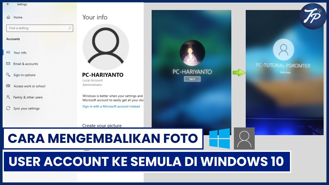 Cara Mengembalikan Foto User Account Ke Semula di windows 10 | Kembali ...
