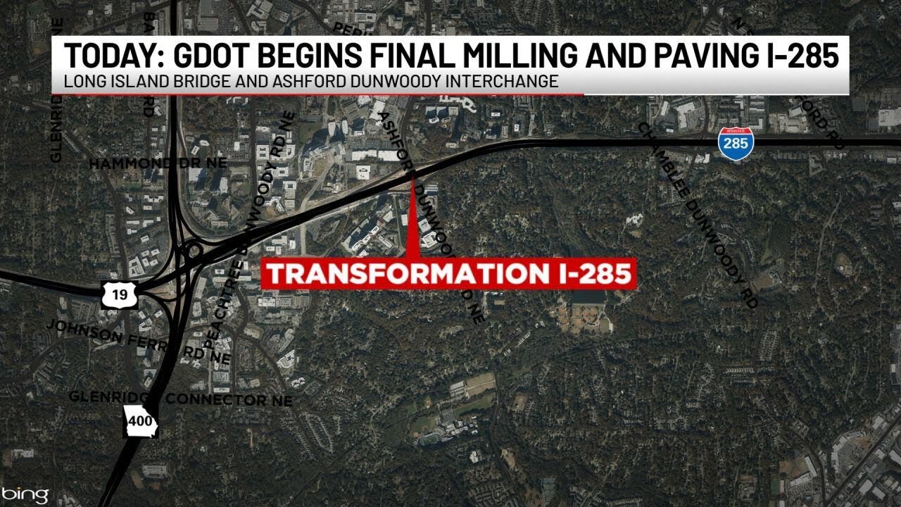 GDOT begins final milling, paving along I-285 - YouTube