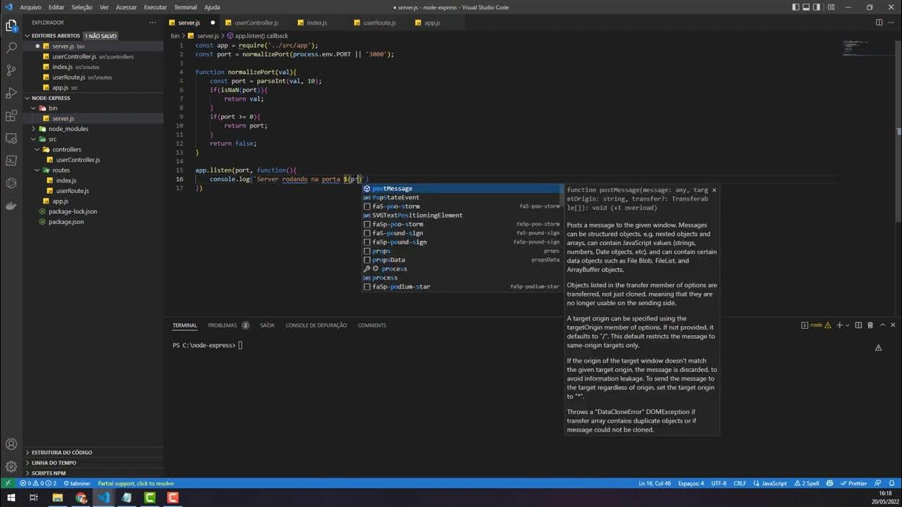 Como criar uma API Node.Js com Express.Js - YouTube