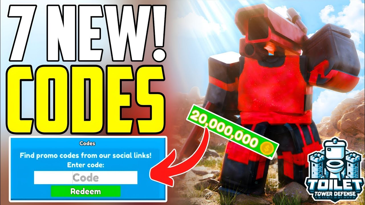 NEW*ALL WORKING CODES FOR TOILET TOWER DEFENSE - ROBLOX TOILET TOWER ...