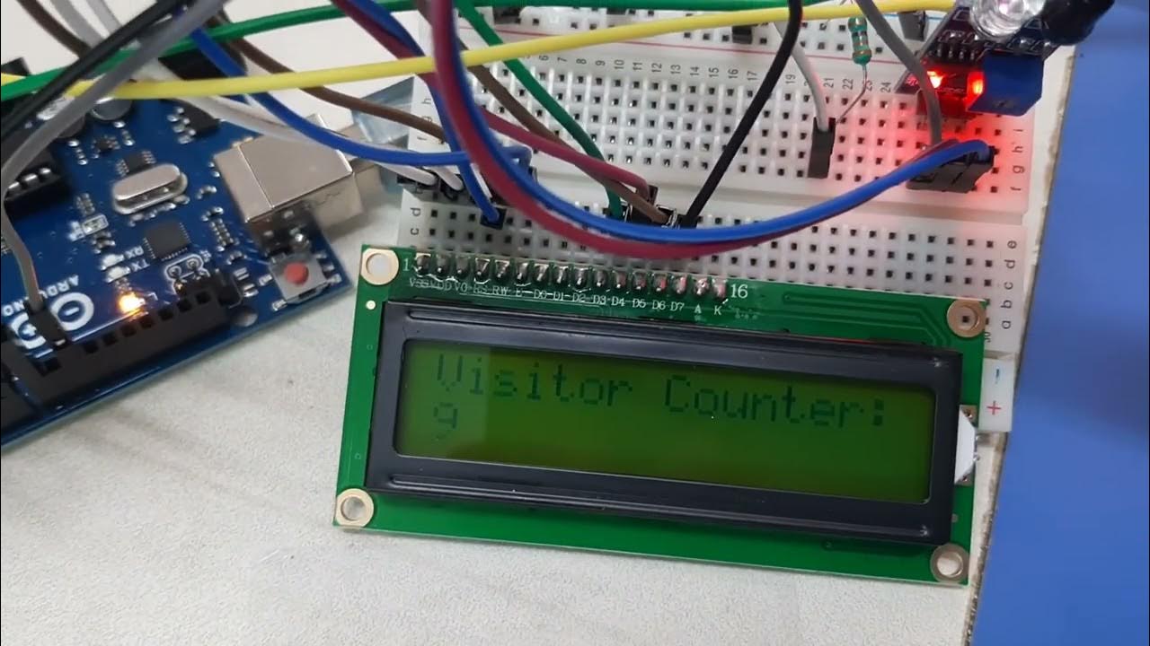 Visitor Counter Using 16x2 Lcd Ir Sensor Arduino Uno Youtube