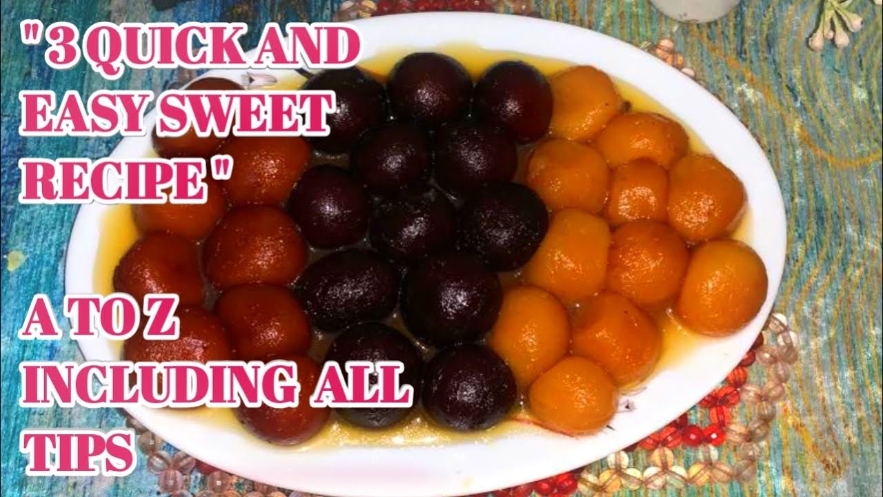3 Quick and Easy Sweet recipe | Gulab jamun , Kalojam and White mishti ...