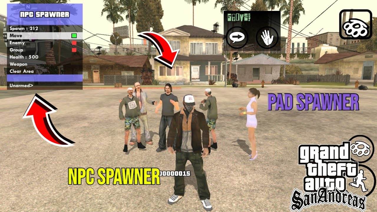 GTA SA NPC SPAWNER MOD ANDROID |PAD SPAWNER - YouTube