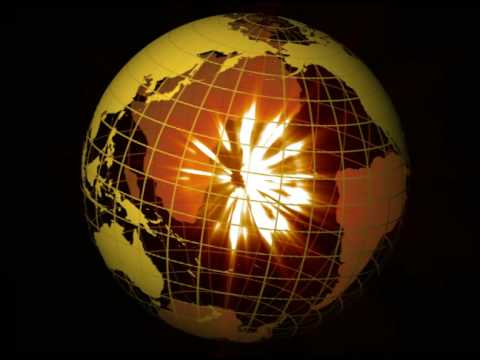 3D Rotating Metalic Globe with a Glowing Center - YouTube