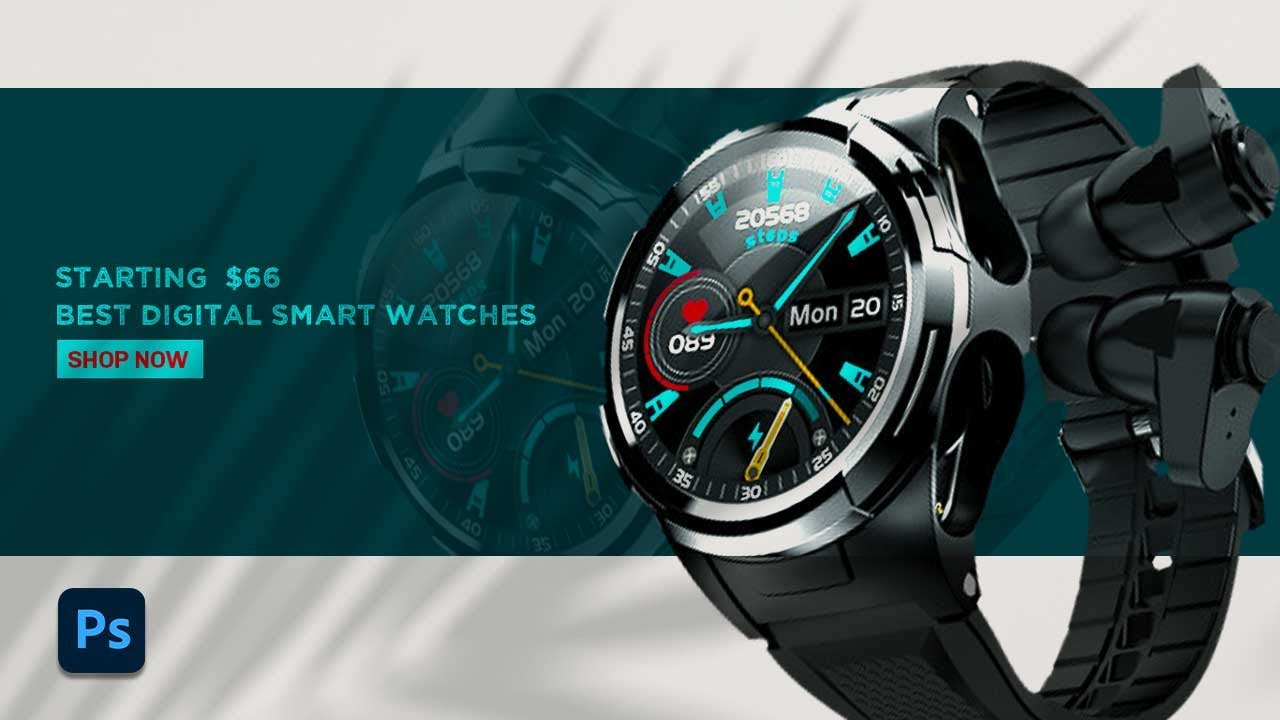 Ecommerce Website Banner Designing for Smartwatches | Photoshop ...